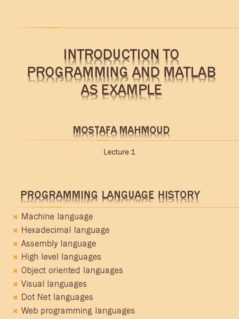 Introduction To Matlab Lecture 1 | PDF Introduction To Matlab Lecture 1 | PDF