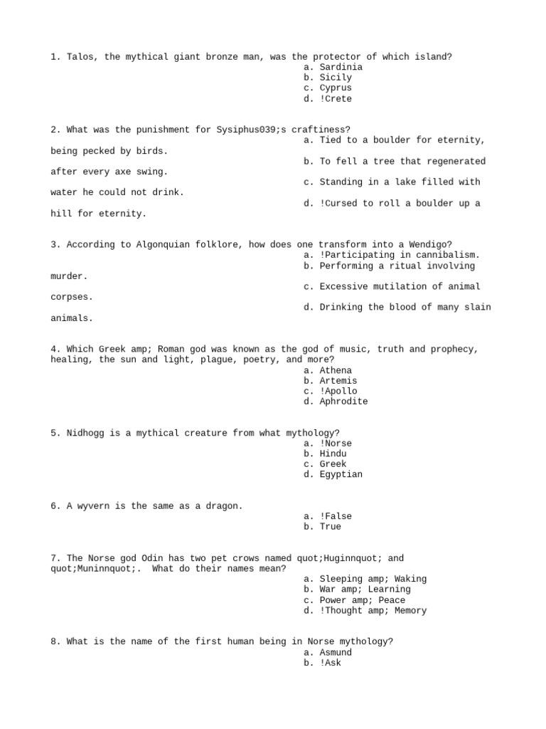 JAP197 Exercise 2 | PDF | Greek Mythology | Norse Mythology