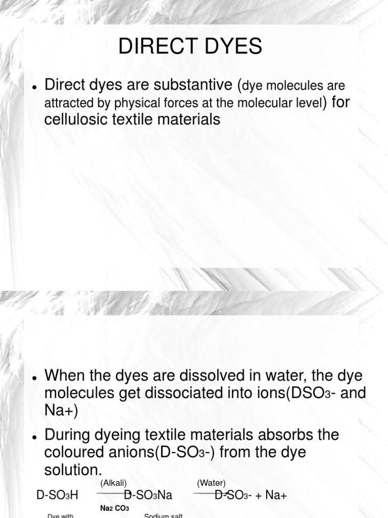 Overview of Direct Dyes and Their Use | PDF