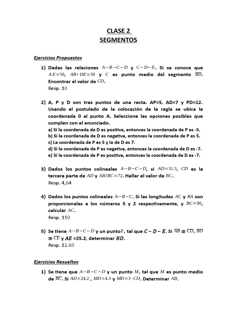 Ejercicios Clase 2 | PDF