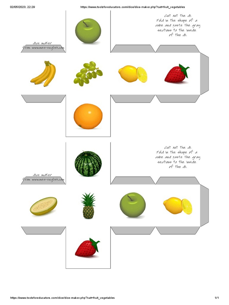 Fruit and Vegetable Dice Maker Tool | PDF