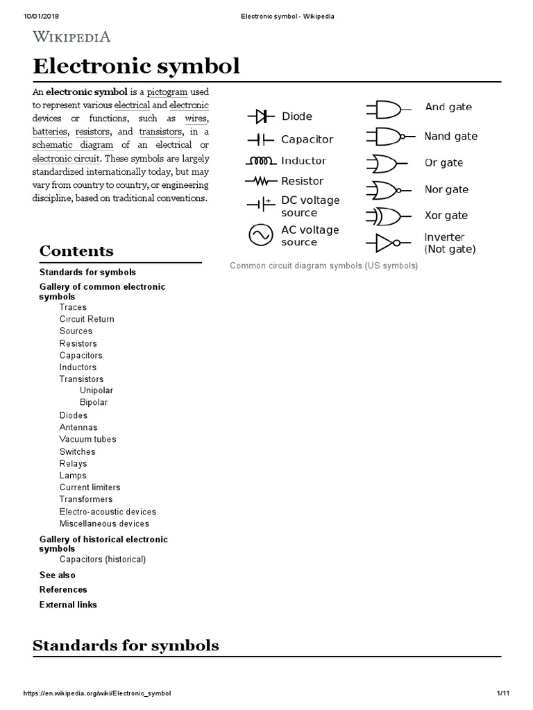 Electronic Symbol - Wikipedia | PDF | Field Effect Transistor | Transistor