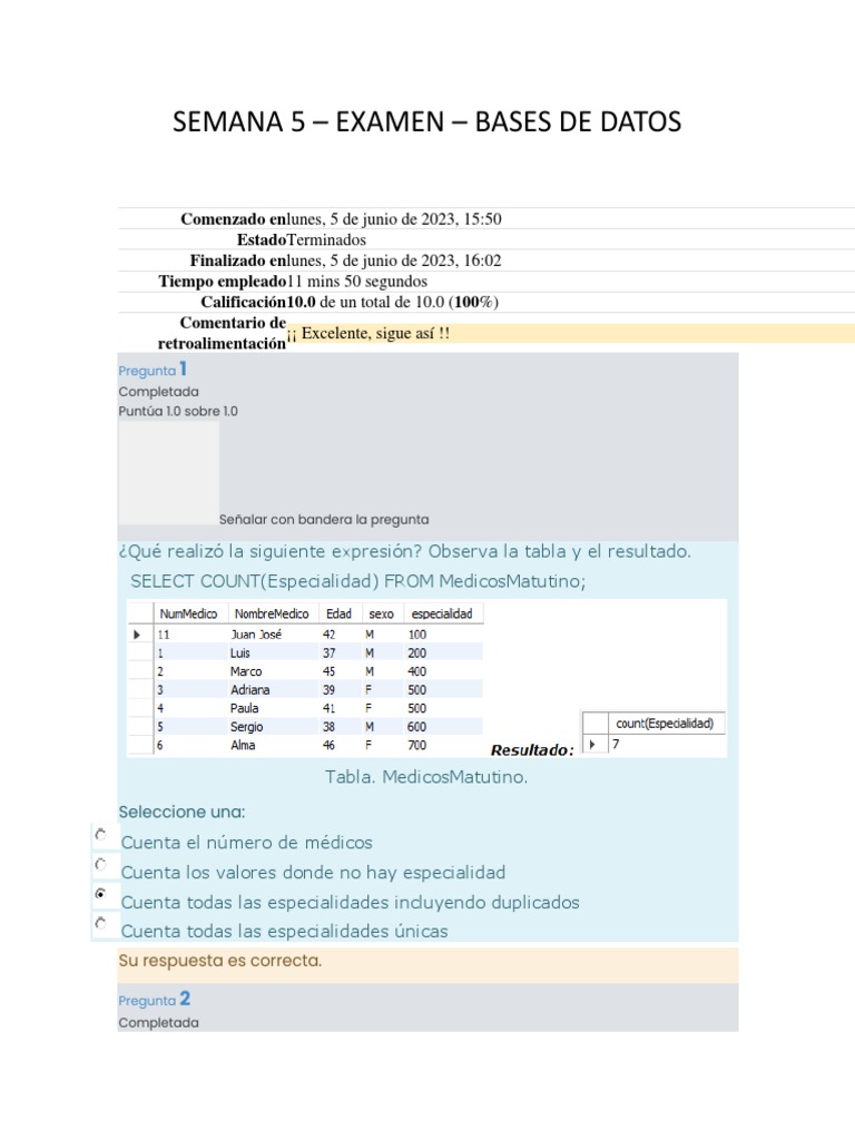 Semana 5 | PDF | SQL | Bases de datos
