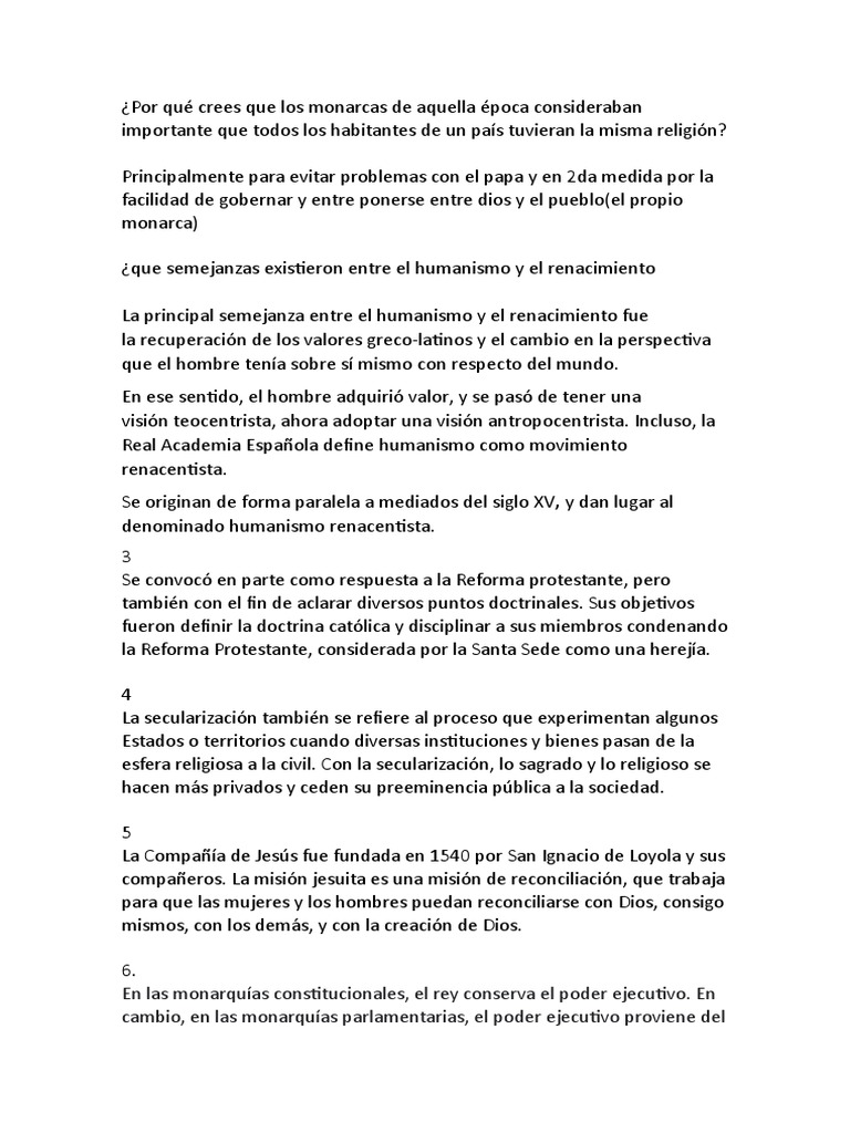 Por Qué Crees Que Los Monarcas de Aquella Época Consideraban Importante ...