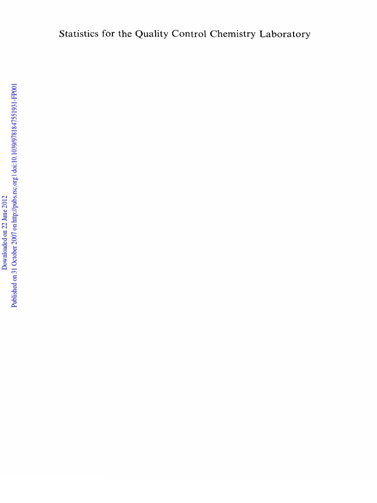 Statistics For The Quality Control Chemistry Laboratory | PDF ...