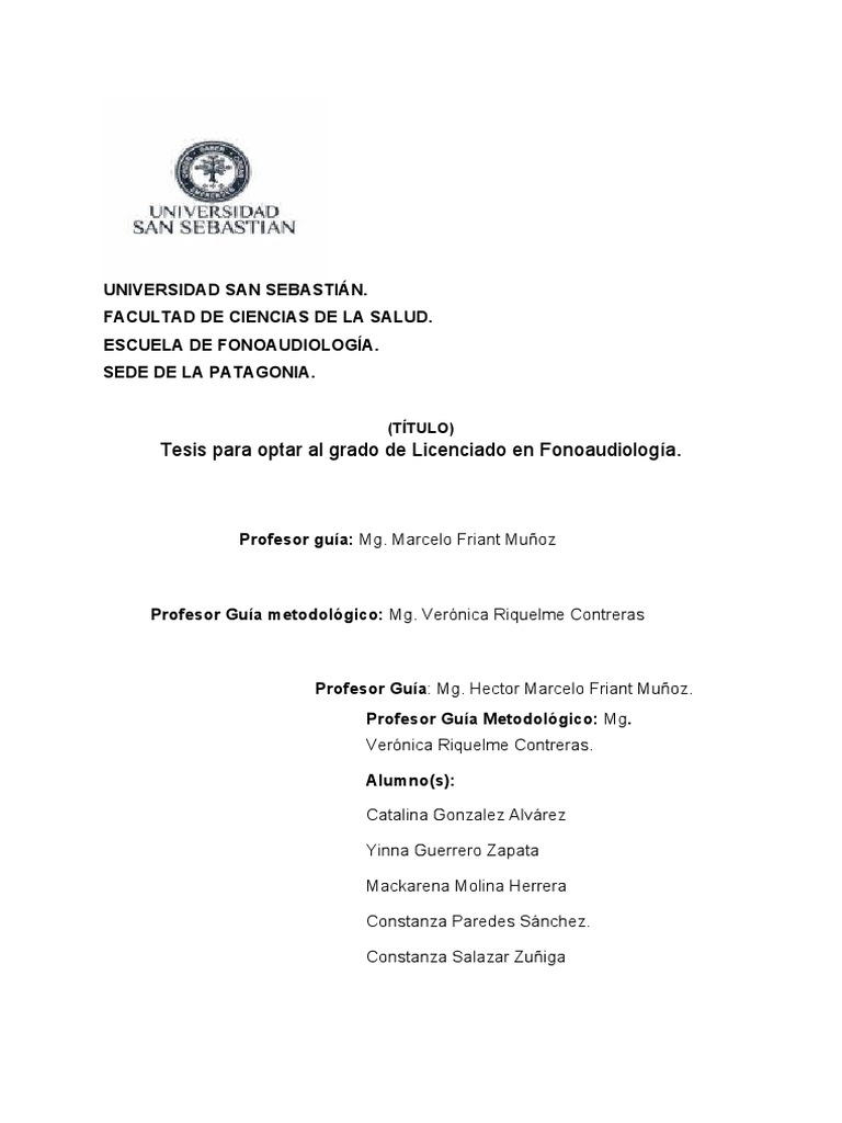 Tesis Final Uss | PDF | Especialidades Medicas | Sistema Auditorio