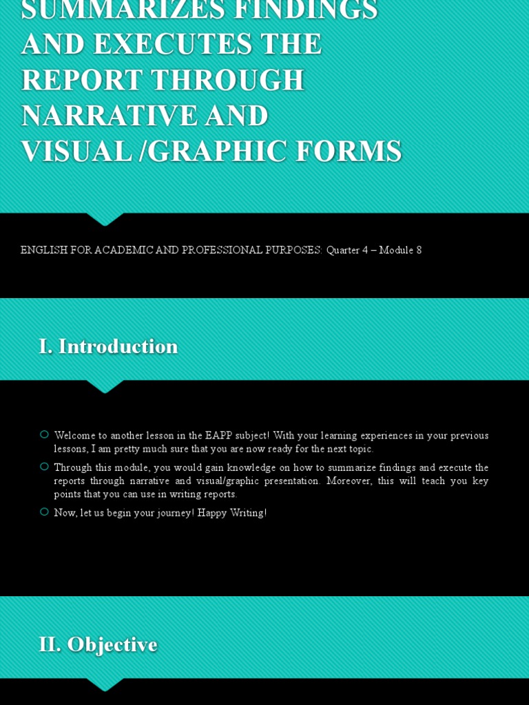 Summarizes Findings and Executes The Report Through Narrative and ... Summarizes Findings and Executes The Report Through Narrative and ...