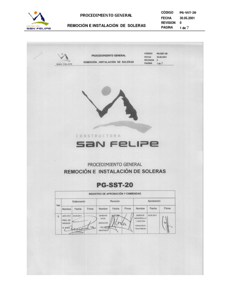 Remoción e Instalación de Soleras | PDF