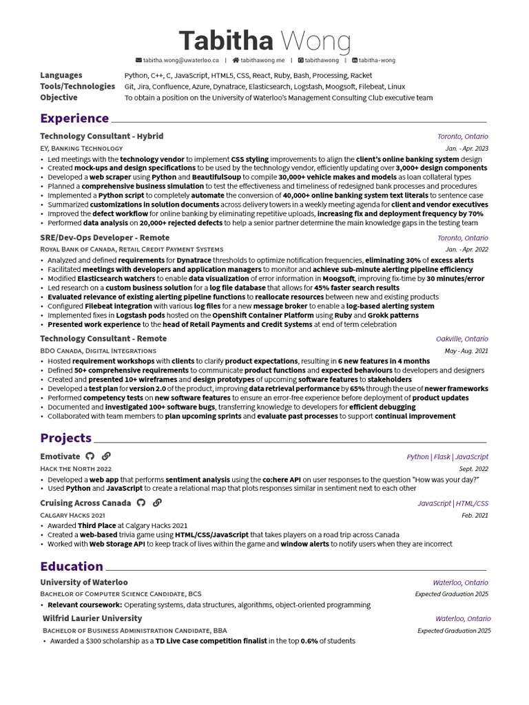 Tabitha Resume 2023 | PDF