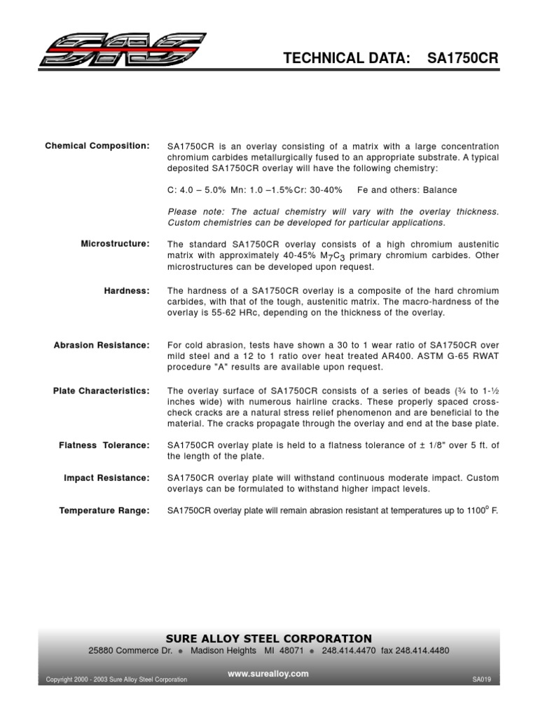 SA1750CR Technical Data | PDF | Home & Garden