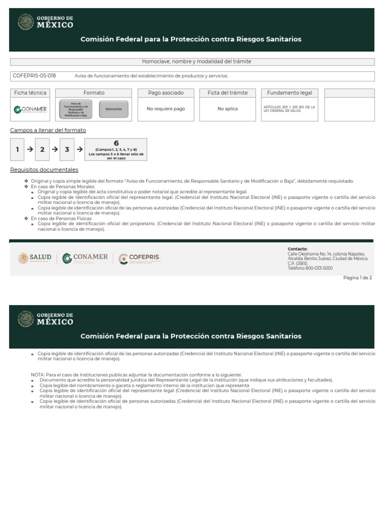 Cofepris 05 018 | PDF