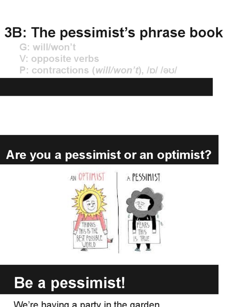 3B Pre-Intermediate - The Pessimist's Phrase Book | PDF