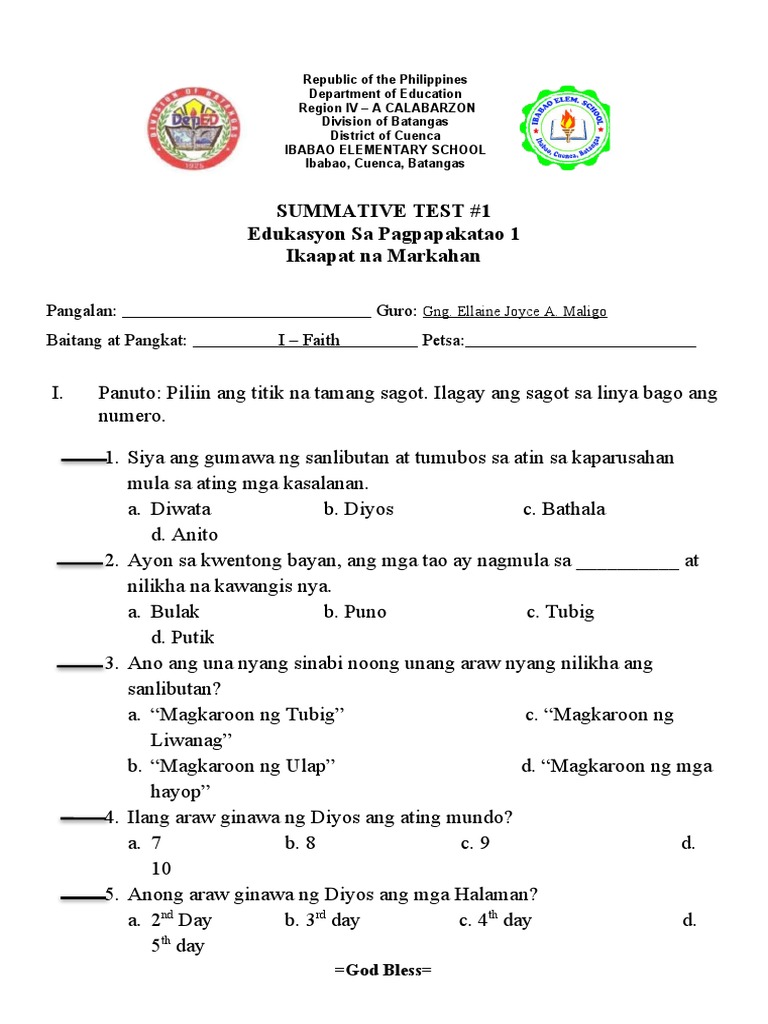 ST_ALL SUBJECTS 1_Q4_#1 | PDF