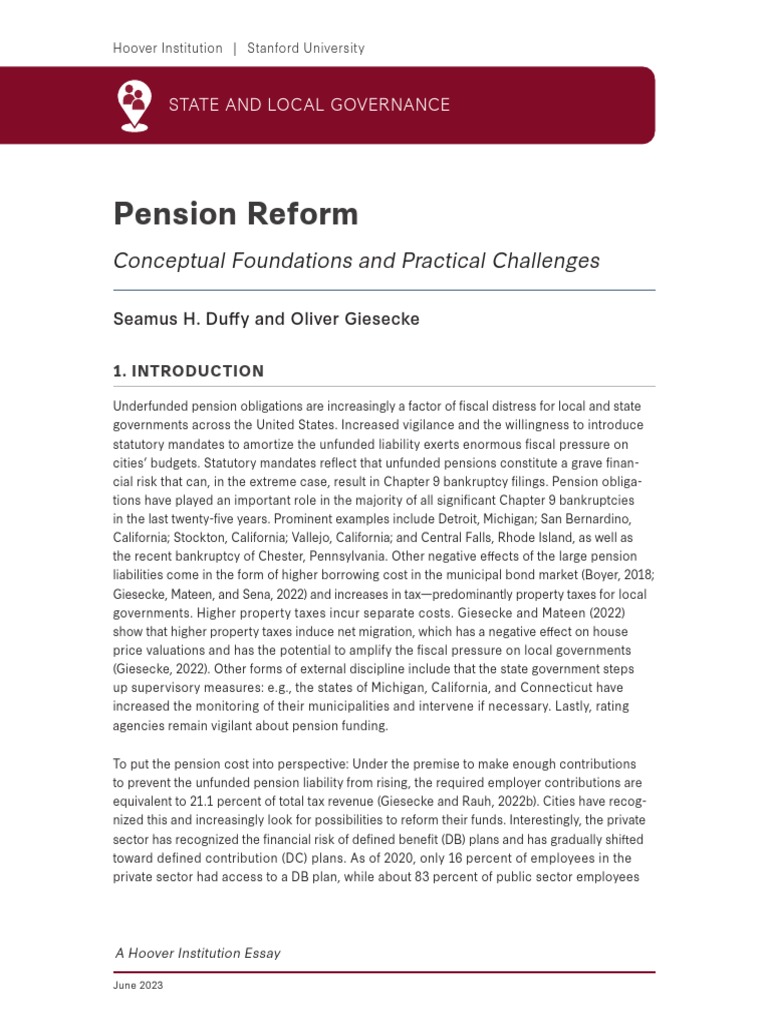 Pension Reform: Conceptual Foundations and Practical Challenges | PDF ...