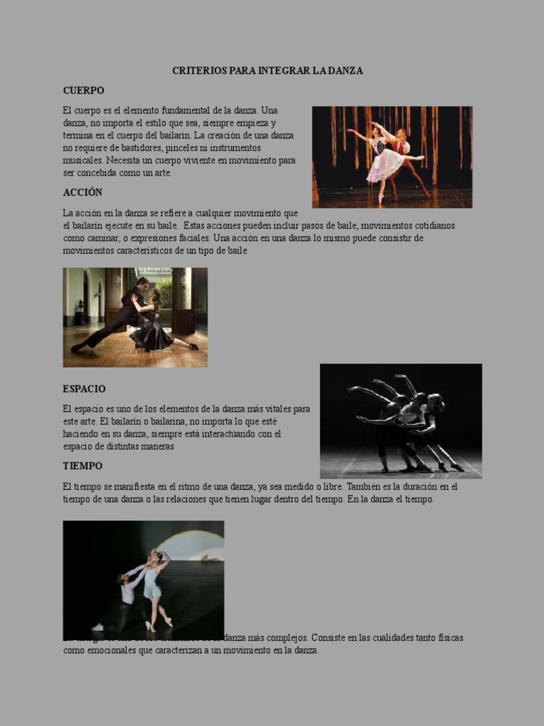 Criterios para Integrar La Danza | PDF | Bailes | Ling眉铆stica Criterios para Integrar La Danza | PDF | Bailes | Ling眉铆stica