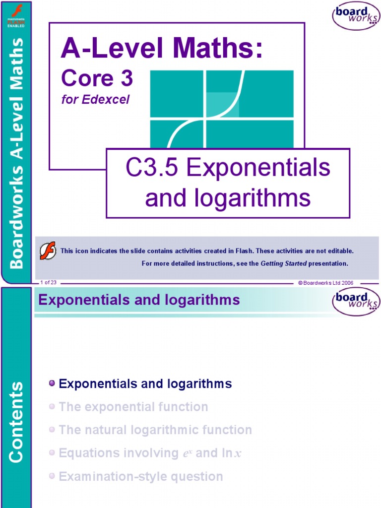 c3.5 Exponentials and Logarithms | PDF | Exponential Function | Logarithm