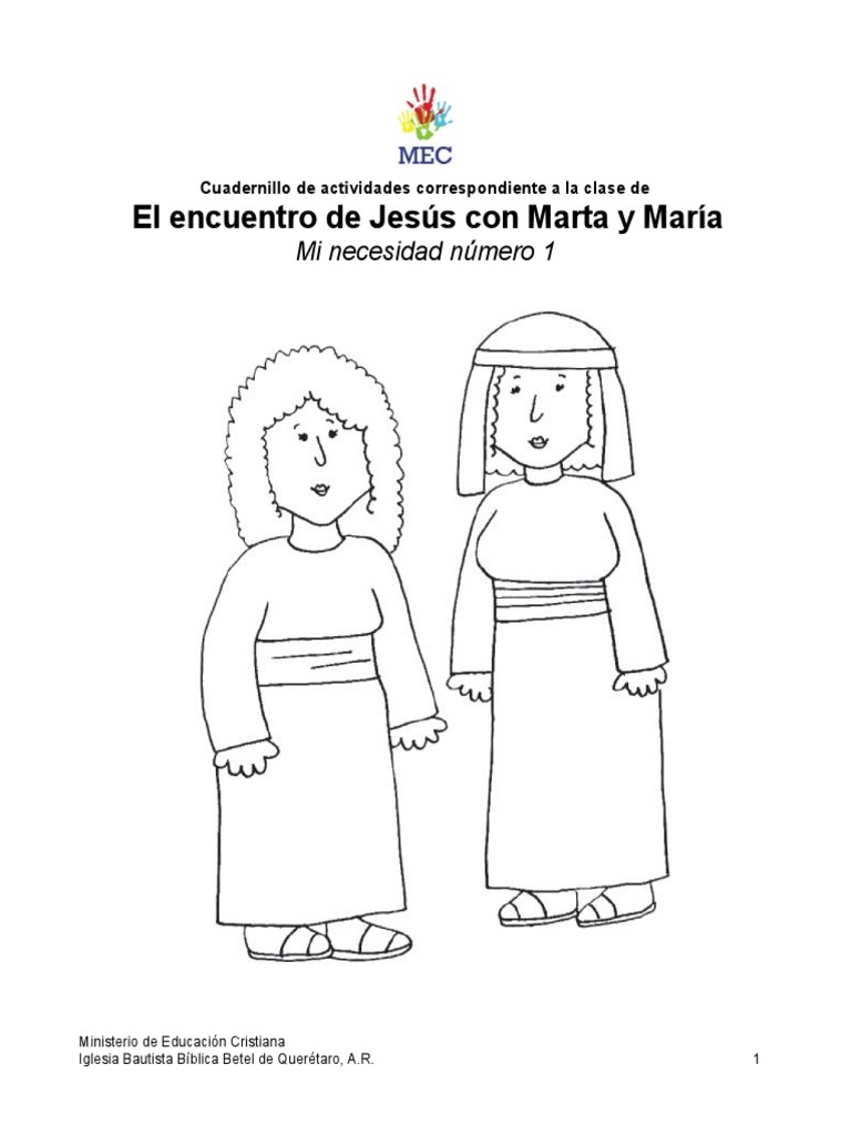 Actividades para niños: Marta y María | PDF