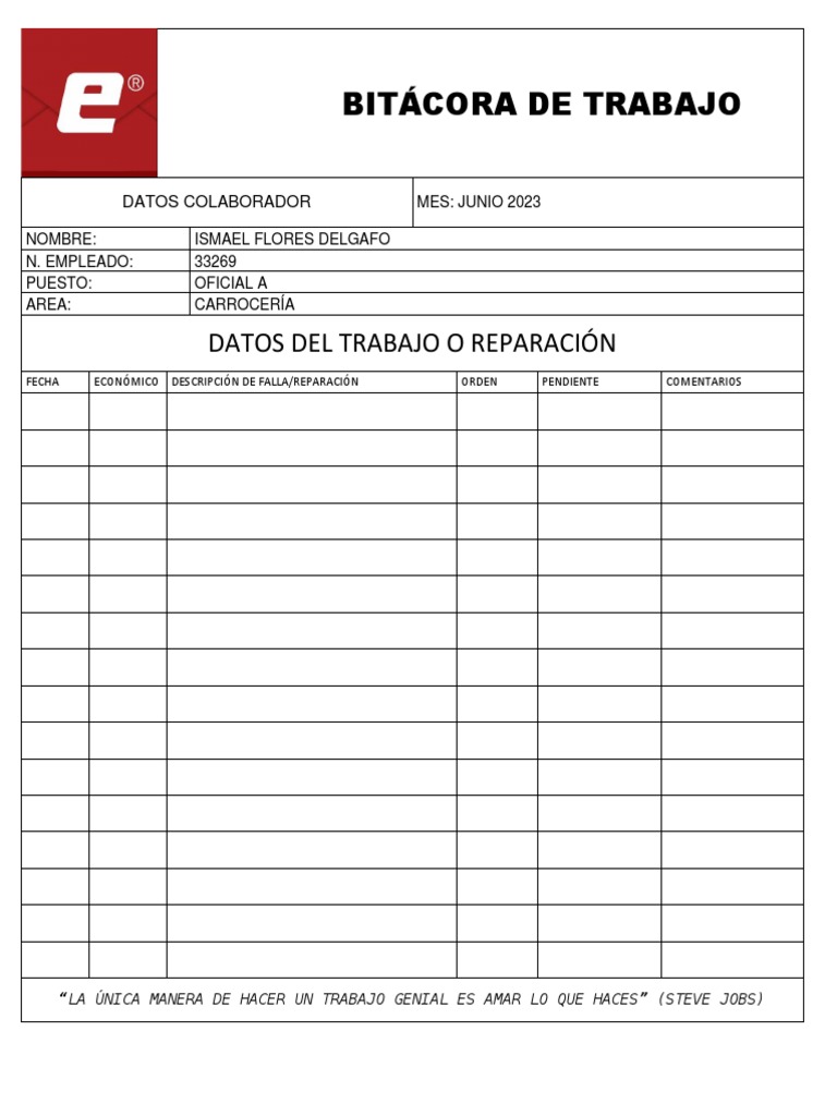 Formato Bitacora CS | PDF