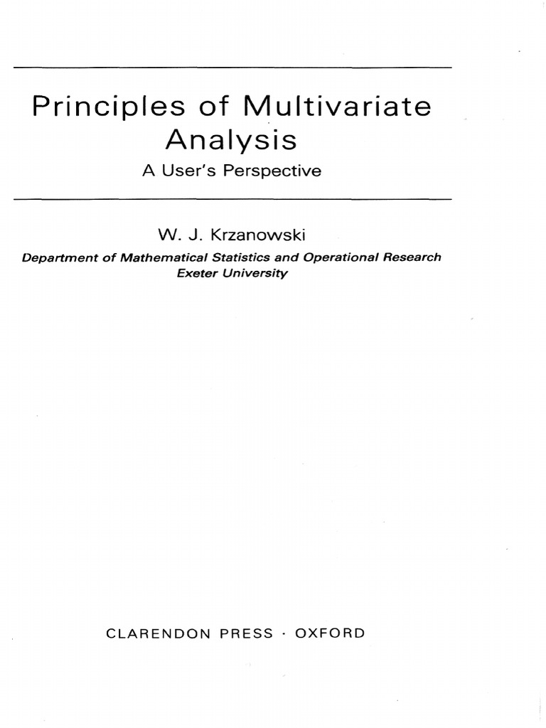 Principles of Multivariate Analysis | Download Free PDF | Factor Analysis | Matrix (Mathematics)