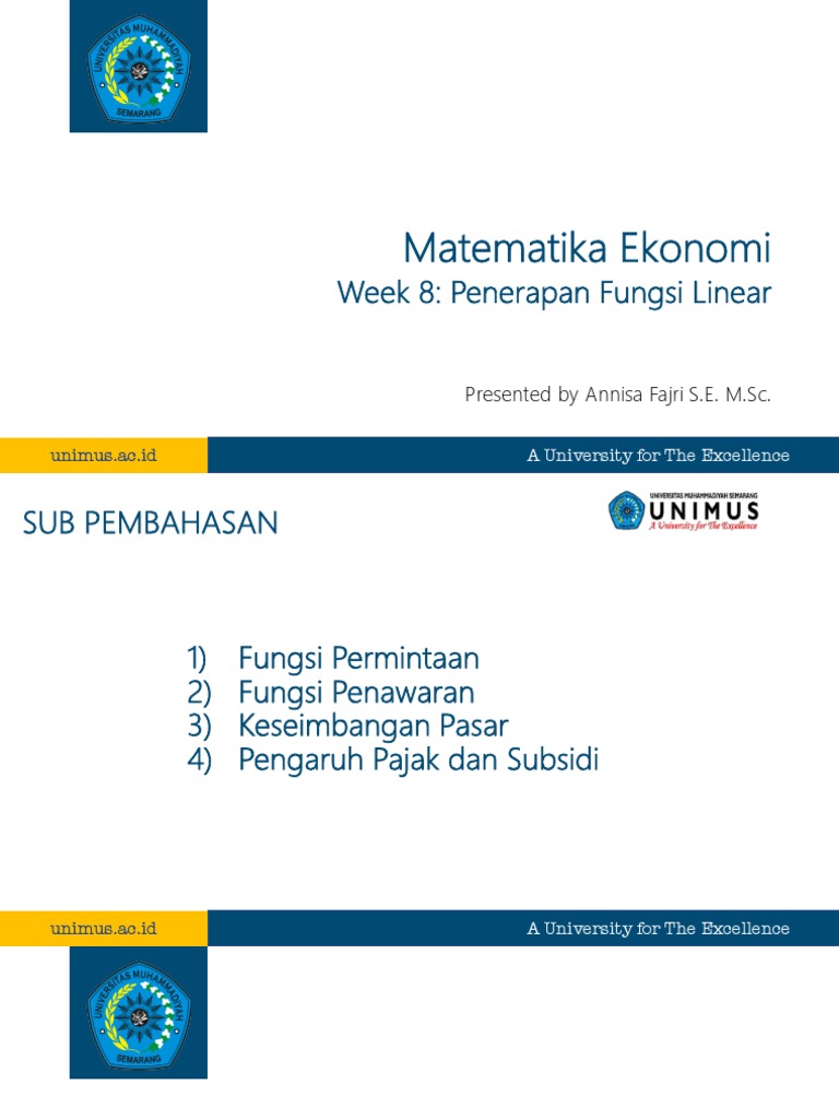 Penerapan Fungsi Linear dalam Ekonomi | PDF