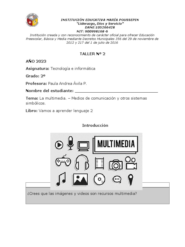 Taller #2 Tecnologìa Grado 2º 2023 | PDF