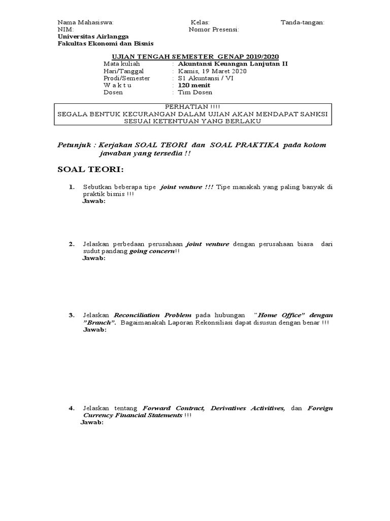 Kumpulan Soal UTS AKL II | PDF | Debits And Credits | Expense