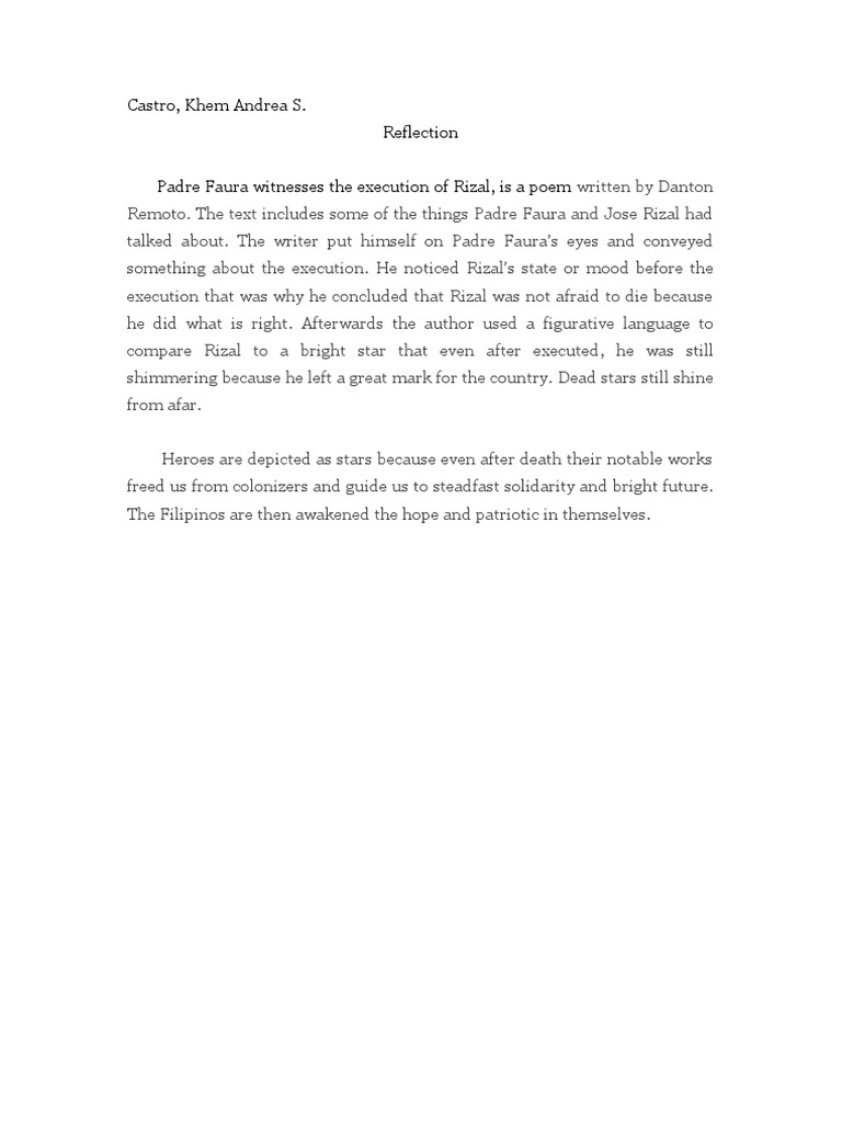 Reflection For Padre Faura | PDF