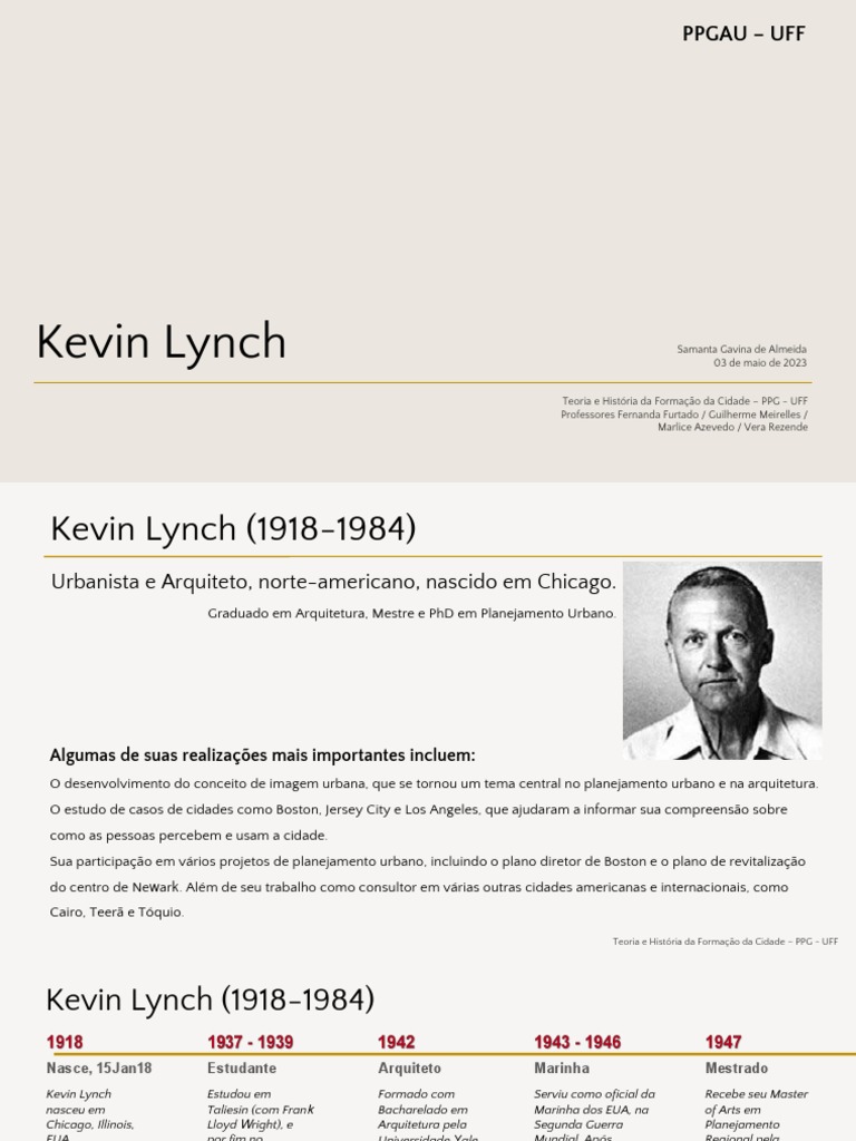 Kevin Lynch_APRESENTAÇÃO.pdf | PDF | Urbanismo | Cidade