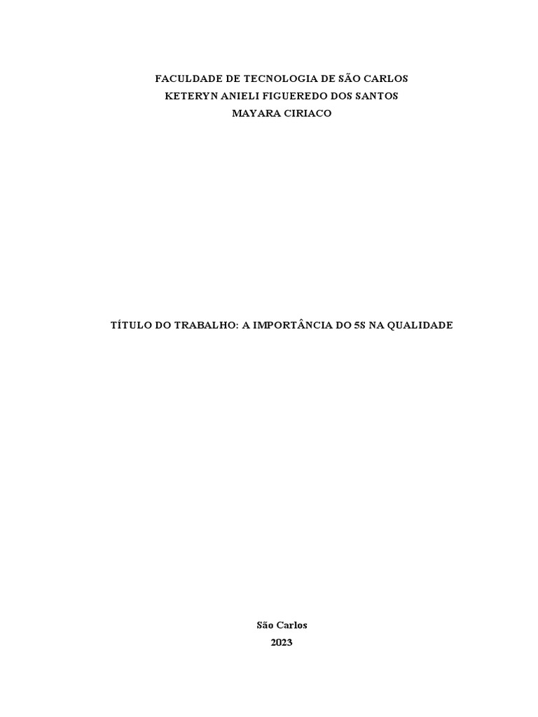 (Modelo) Pré-Projeto TCC | PDF | Qualidade (negócios) | Business