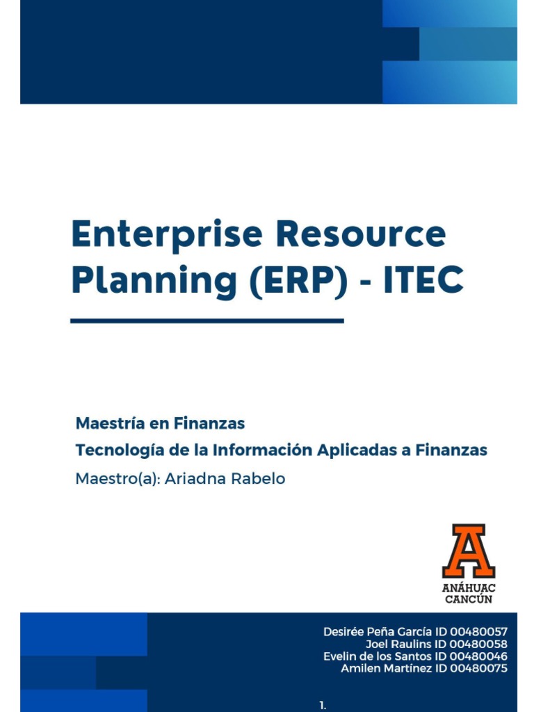Caso de La Empresa ITEC | PDF | Planificación de recursos empresariales ...