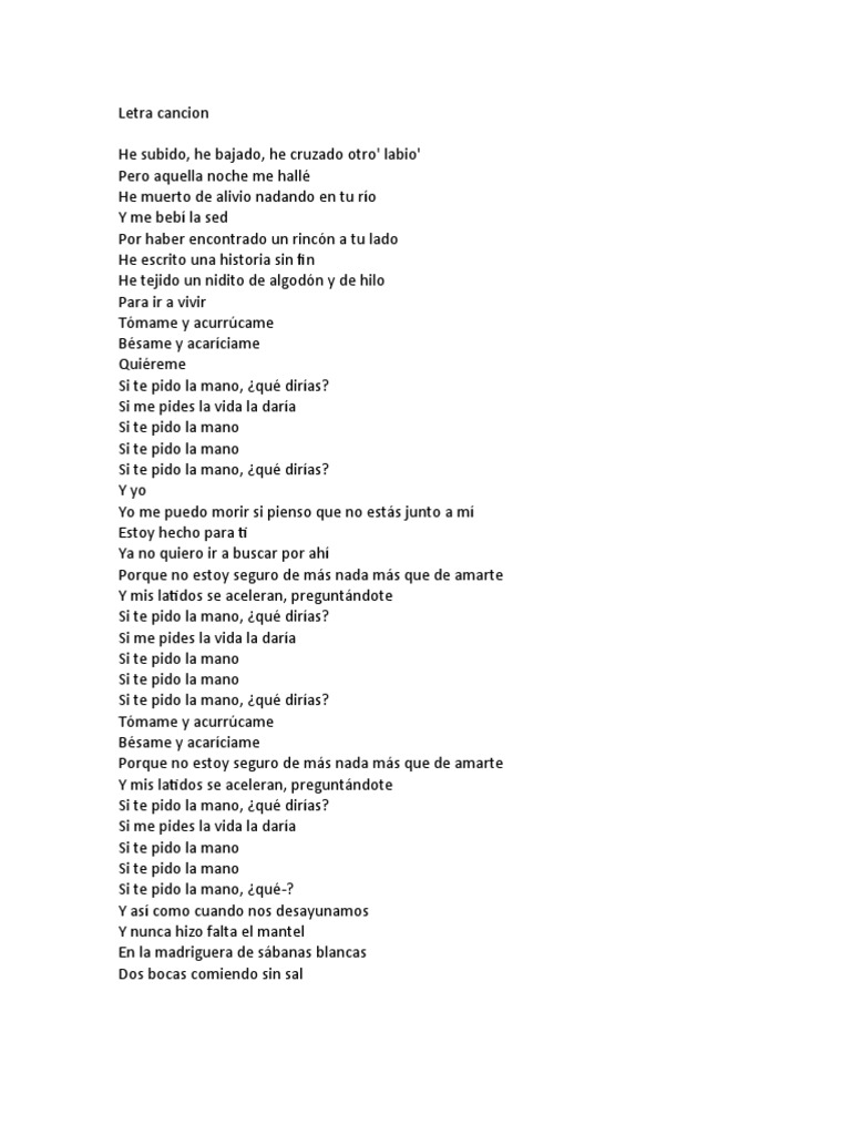Letra Cancion | PDF