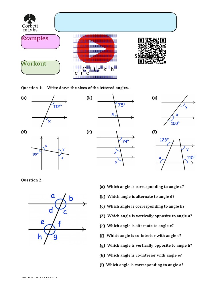 Angles in Parallel Lines pdf1 | PDF | Angle | Elementary Geometry