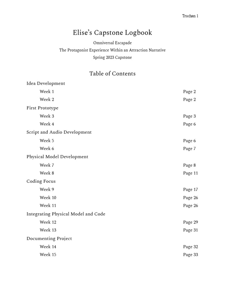 Omniversal Escapade Capstone Logbook | PDF | Prototype | Light Emitting ...