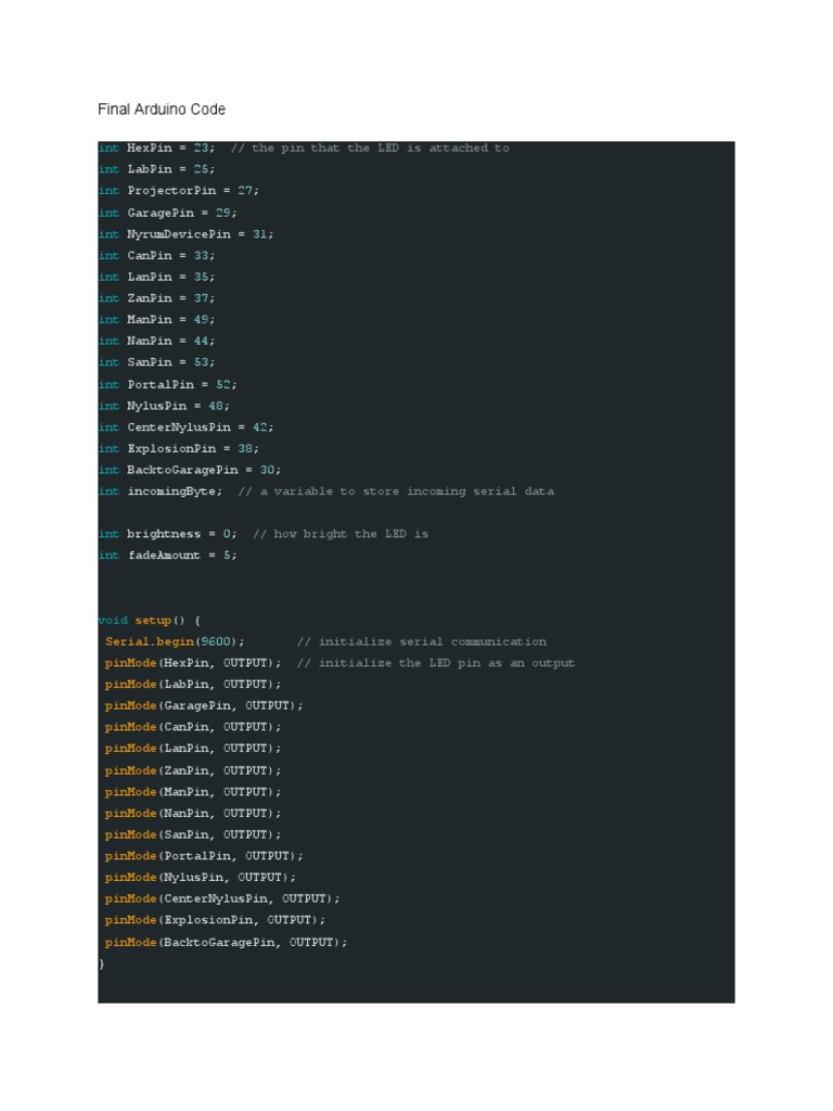 Omniversal Escapade Arduino Code | PDF | Computer Engineering | Computing
