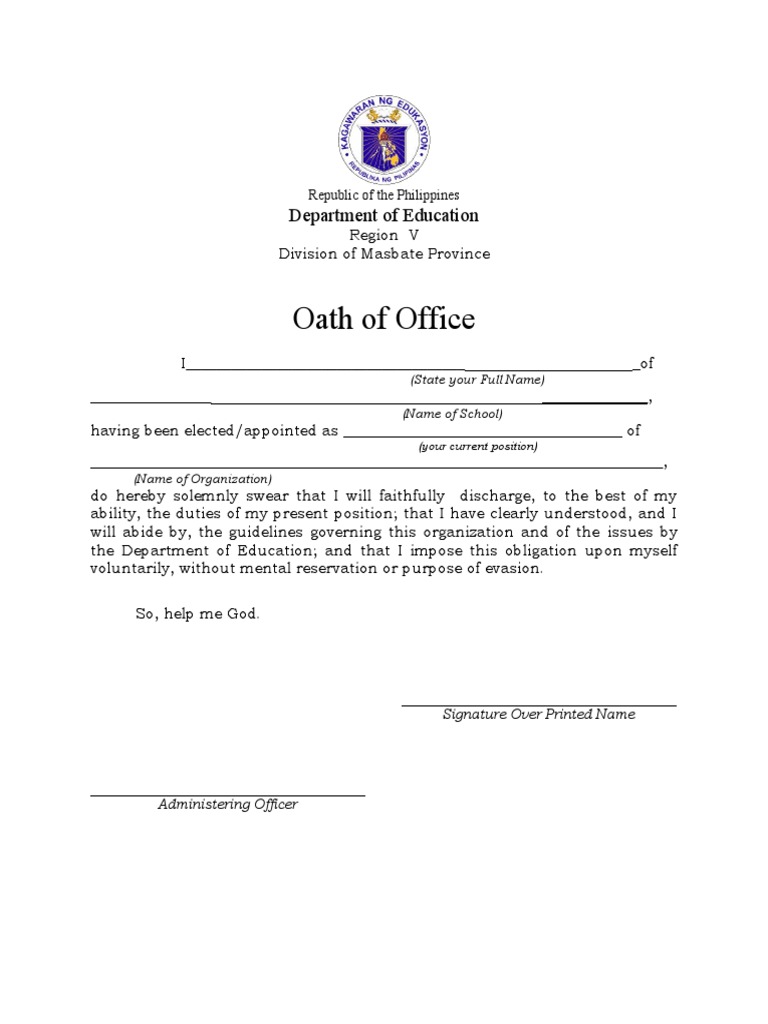 Kopya NG Enc.14 - Oath of Office | PDF