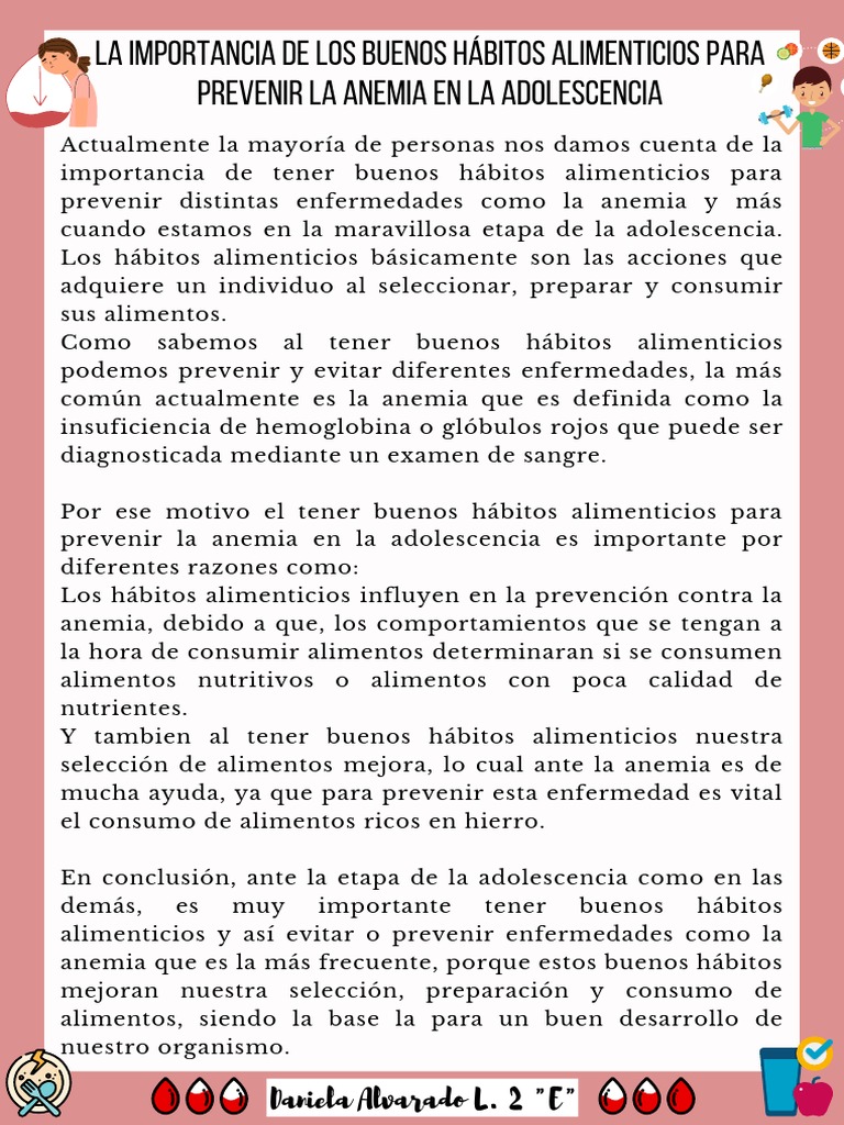 DPCC - 05.12.22 - Texto Argumentativo Buenos Hábitos Alimenticios para Prevenir La Anemia en La ...