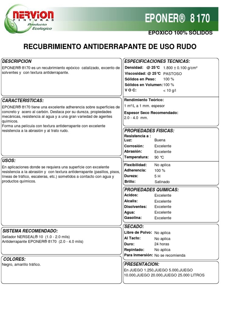 Eponer 8170 | PDF | Agua | Acero