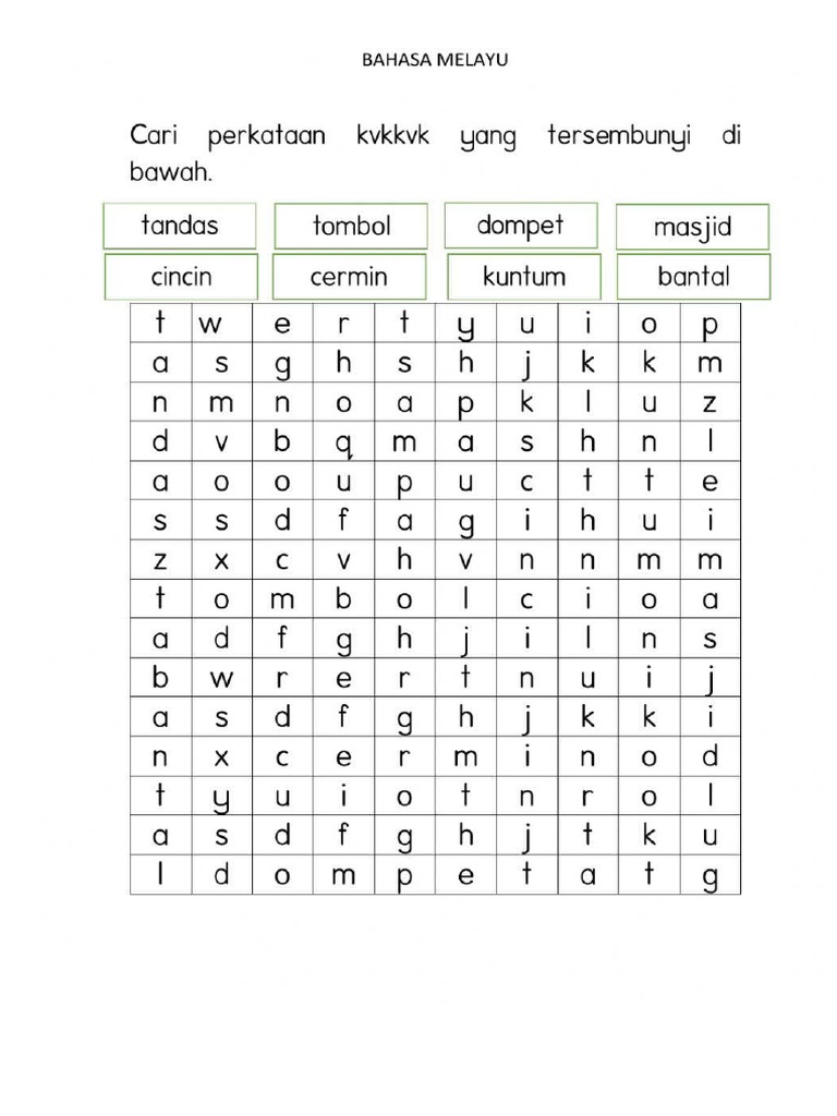 LK Cari Perkataan KVK KVK | PDF
