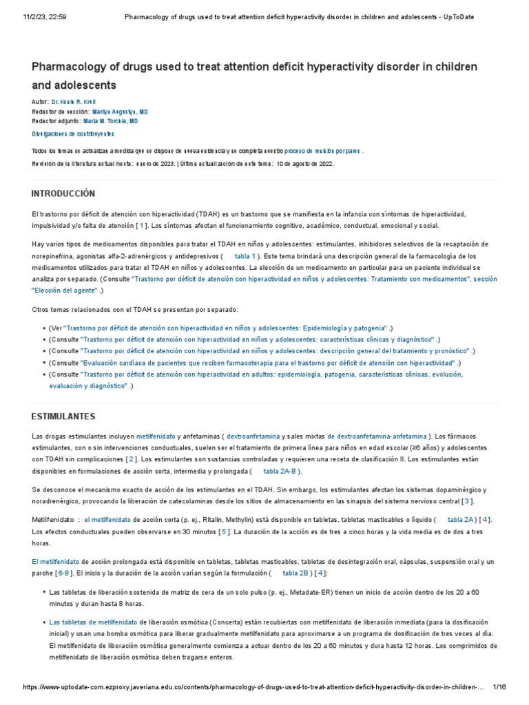 Pharmacology of drugs used to treat attention deficit hyperactivity disorder in children and ...