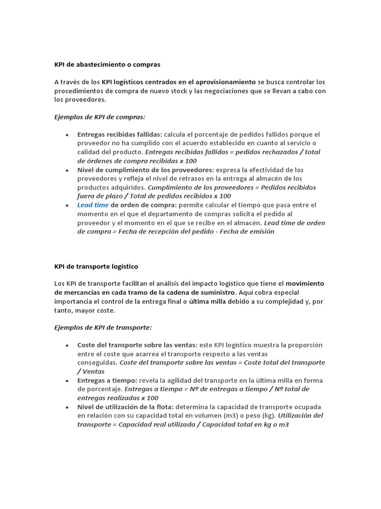 Ejemplos de Kips | PDF | Indicador de rendimiento | Logística