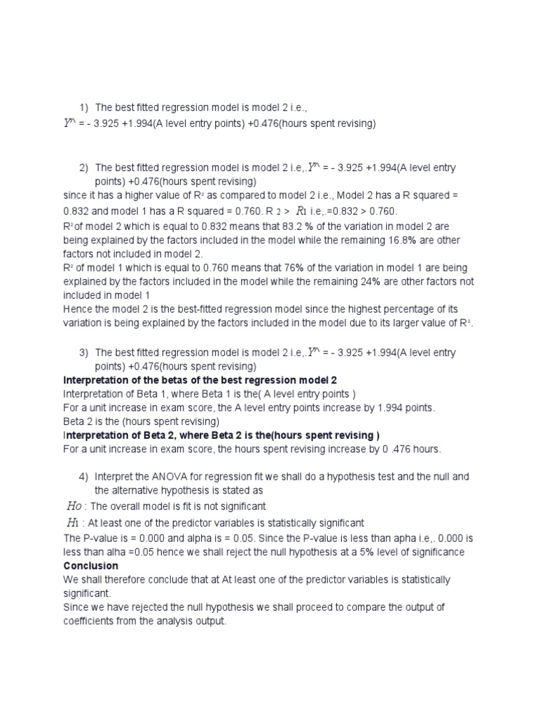 Assessment Multiple Regression | PDF | Coefficient Of Determination | P ... Assessment Multiple Regression | PDF | Coefficient Of Determination | P ...