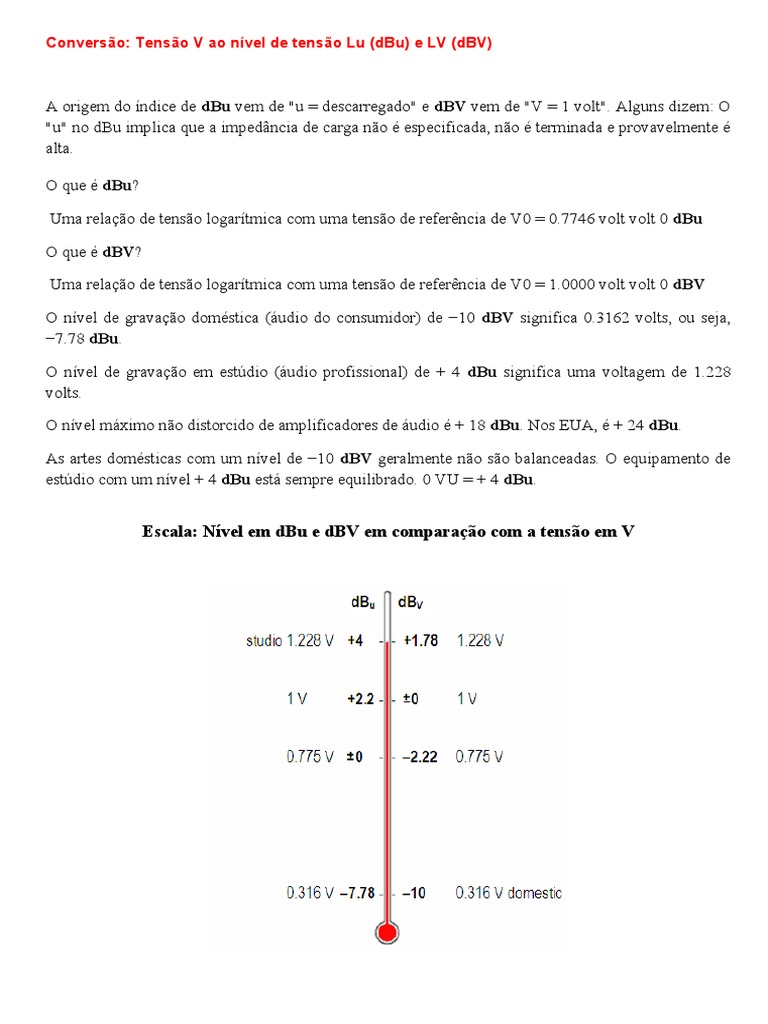 Conversão Dbu para DBV | PDF