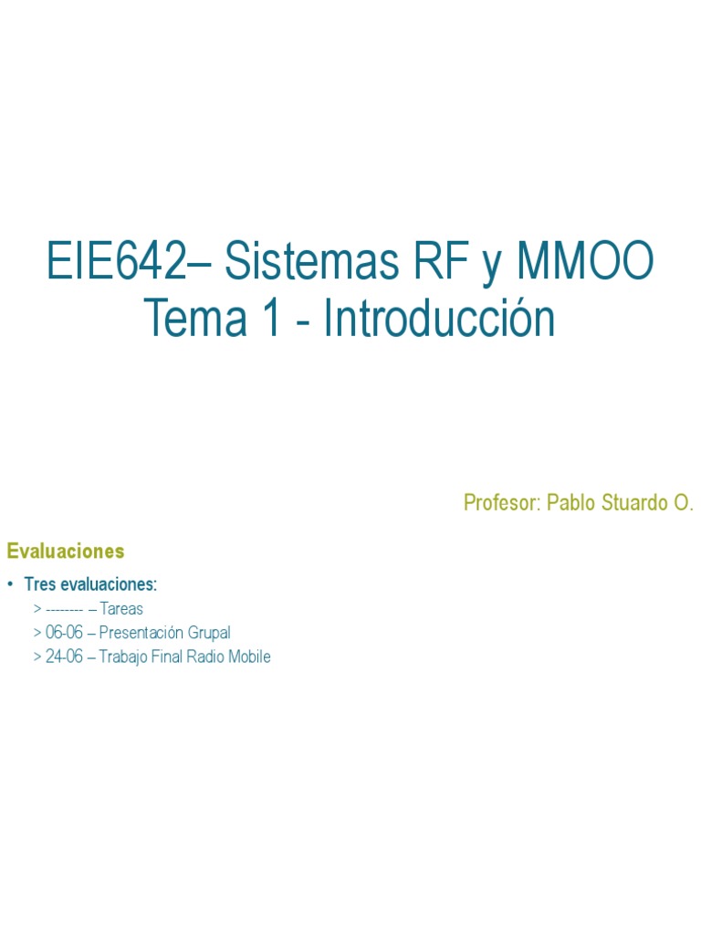 01-Introducción - Coceptos Antena y Propagacion | PDF | Espectro electromagnético | Radio