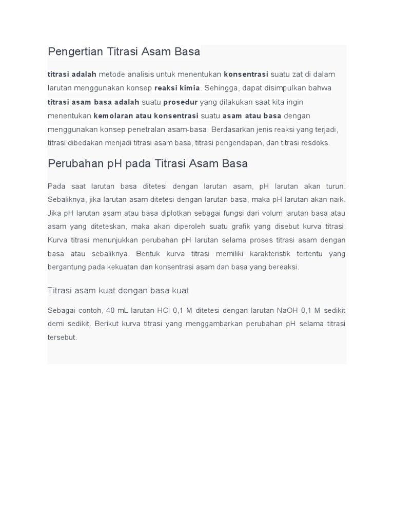 Titrasi Asam Basa | PDF