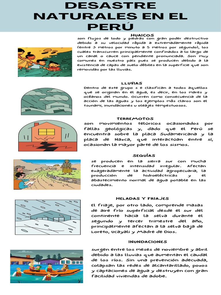 Infografía desastres naturales | PDF | Temblores | Inundar