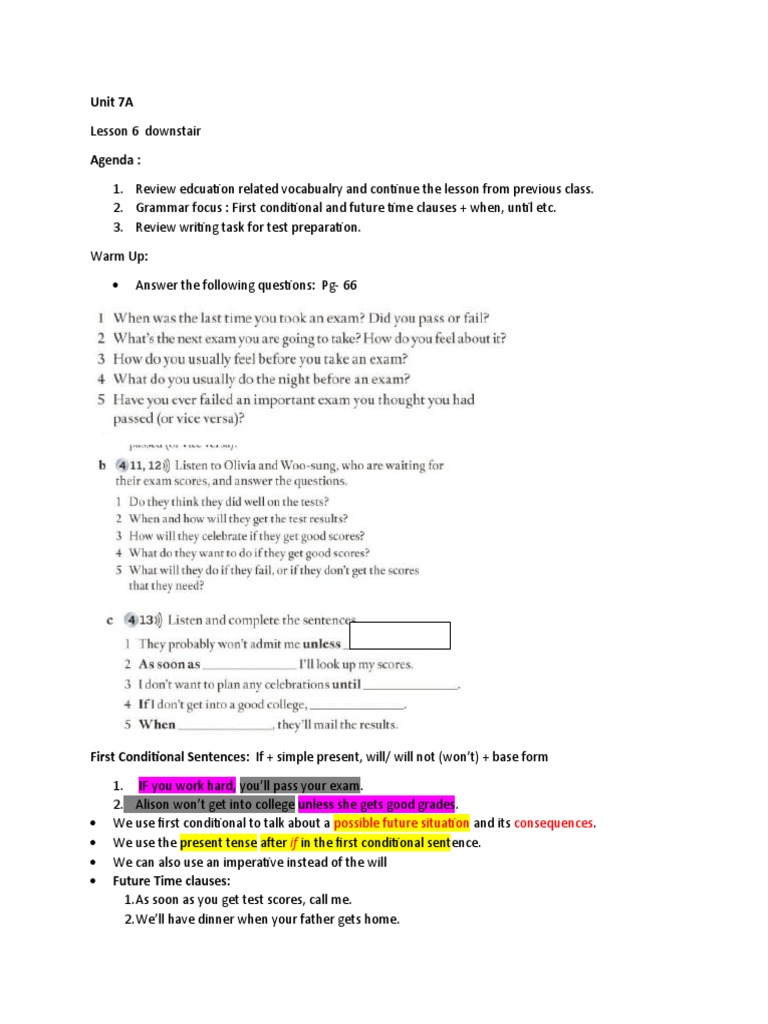First Conditional Grammar Lesson Plan | PDF