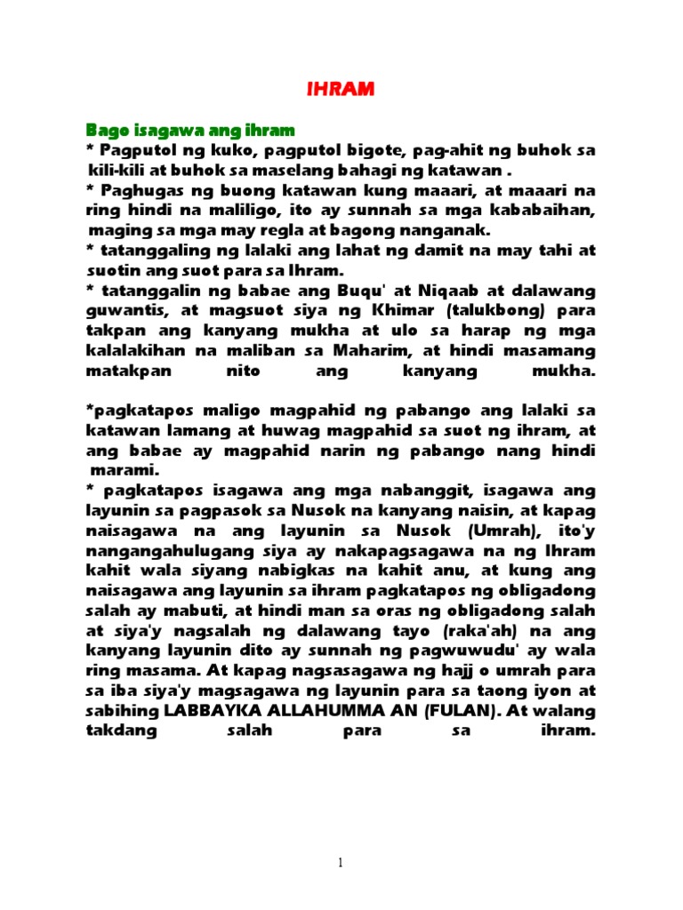 Tagalog The Manual of Hajj and Umrah | PDF
