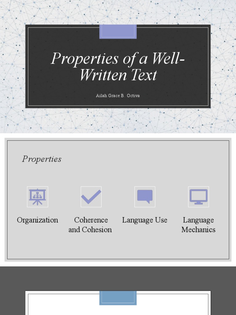 Properties of A Well Written Text | PDF | Word | Logic