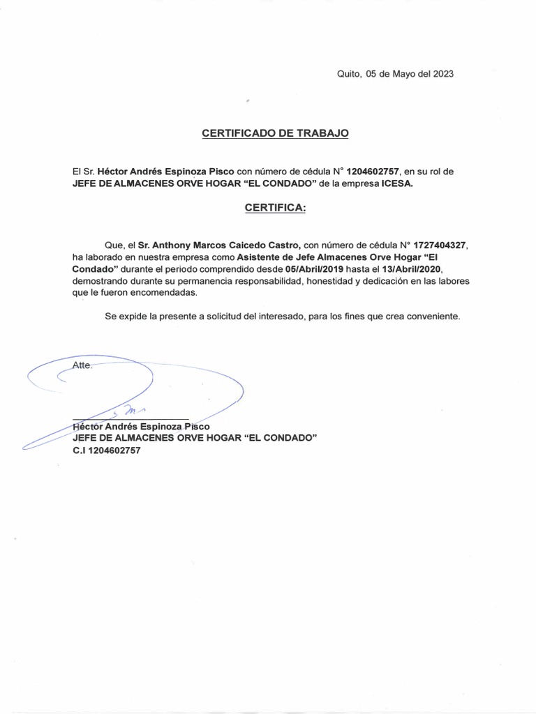 Referencia Laboral | PDF