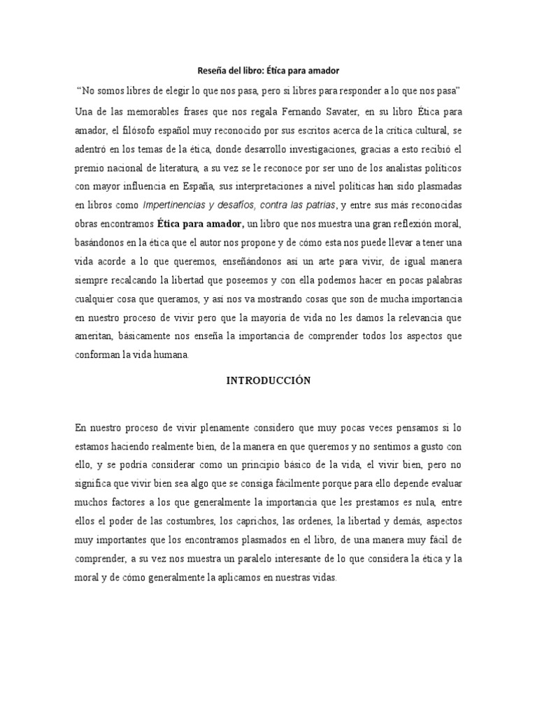 Reseña Del Libro. | PDF